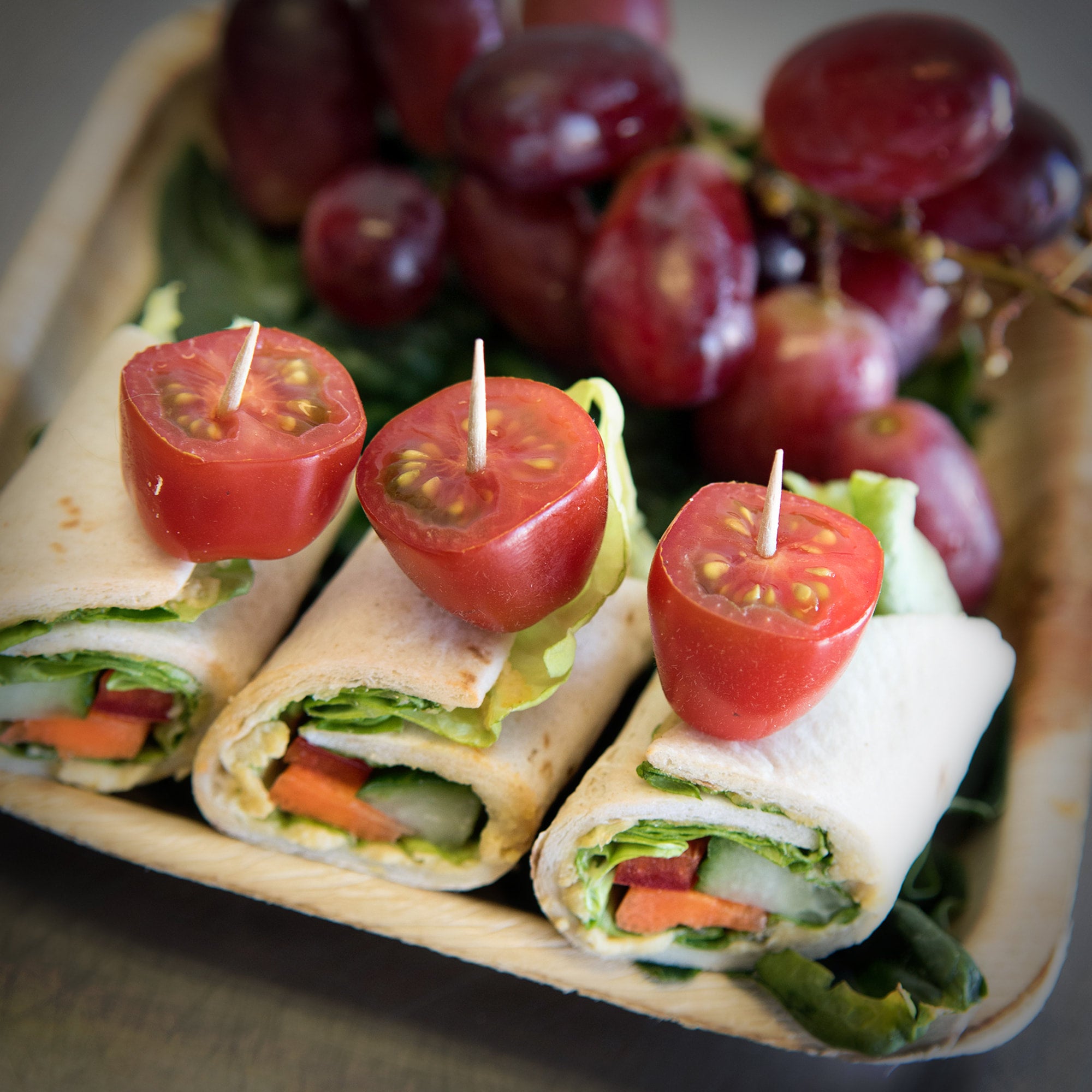 A Dozen Mini Garden Veggie Wraps | Cyd's Catering